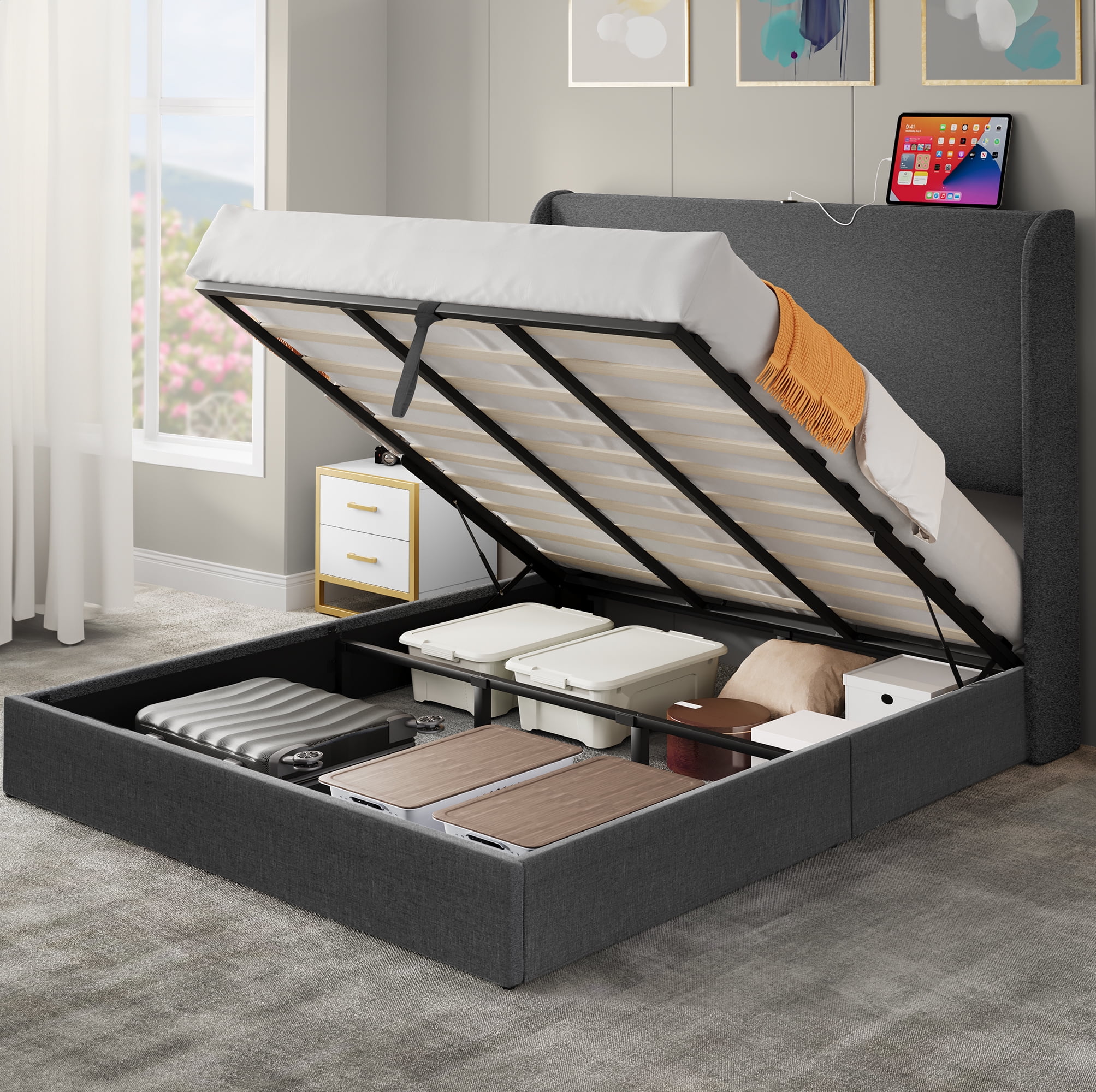 Small double wingback bed store