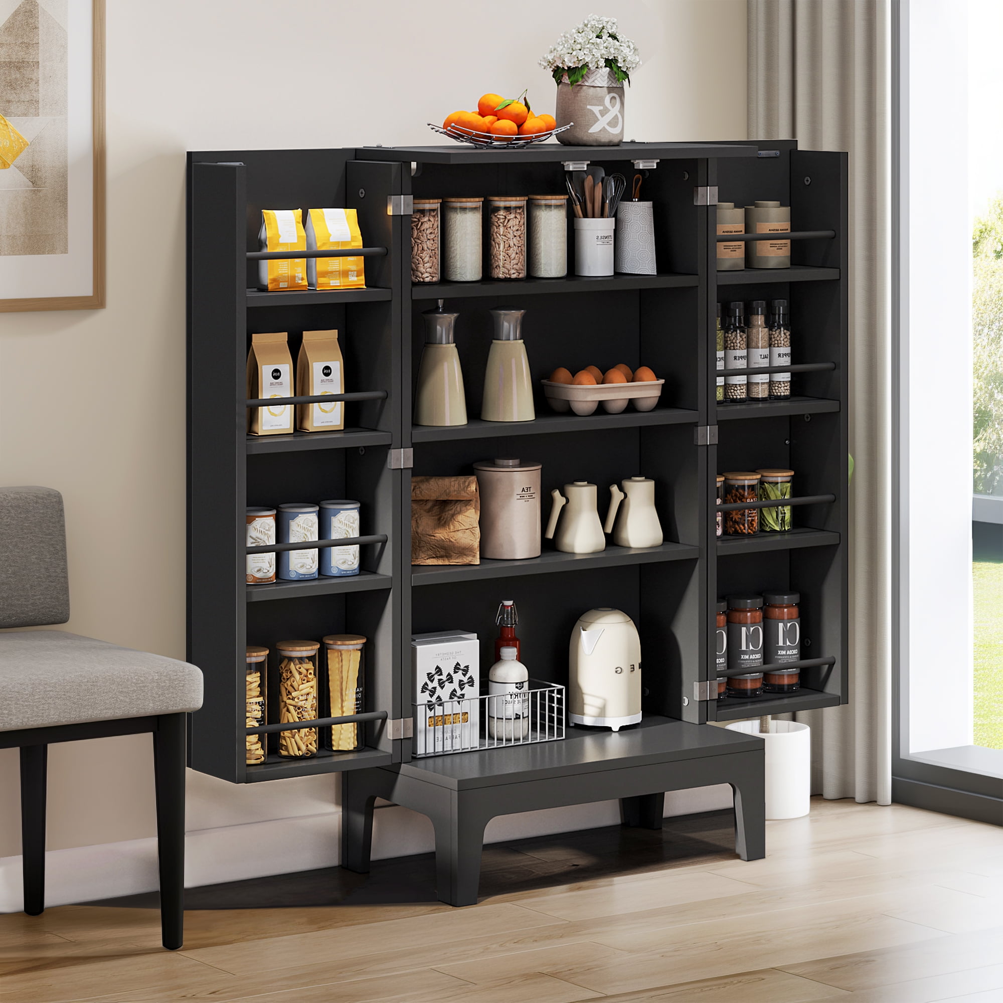 DEXTRUS Kitchen Pantry Cabinet, 43" Freestanding Utility Storage ...