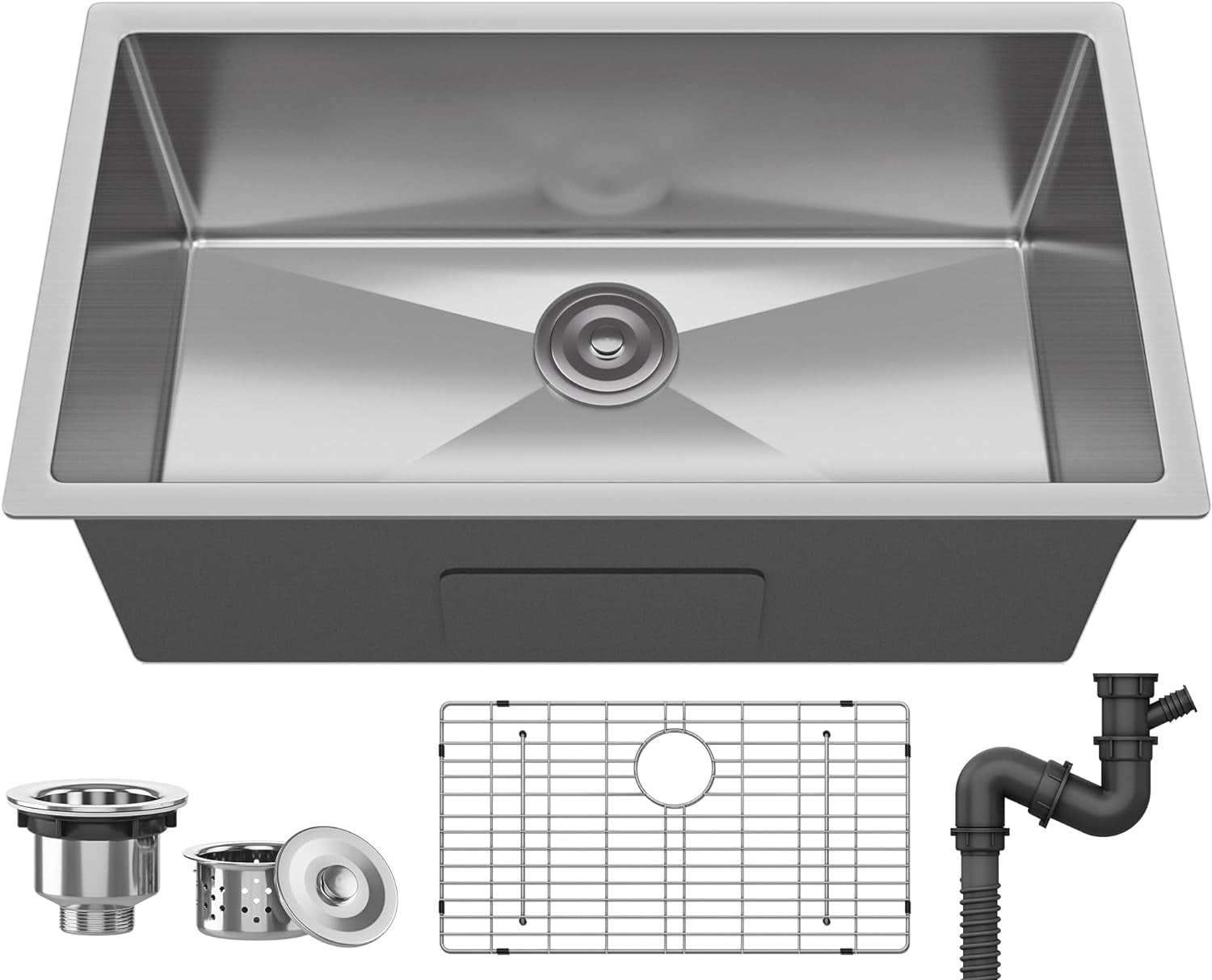 Dextrus Kitchen Sink, Undermount Sinks, 304 Stainless Steel Single Bow ...