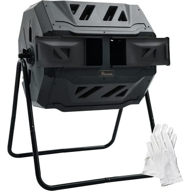 dxynlzq 43 Gallon Large Composting Tumbler Dual Chamber Outdoor Garden ...