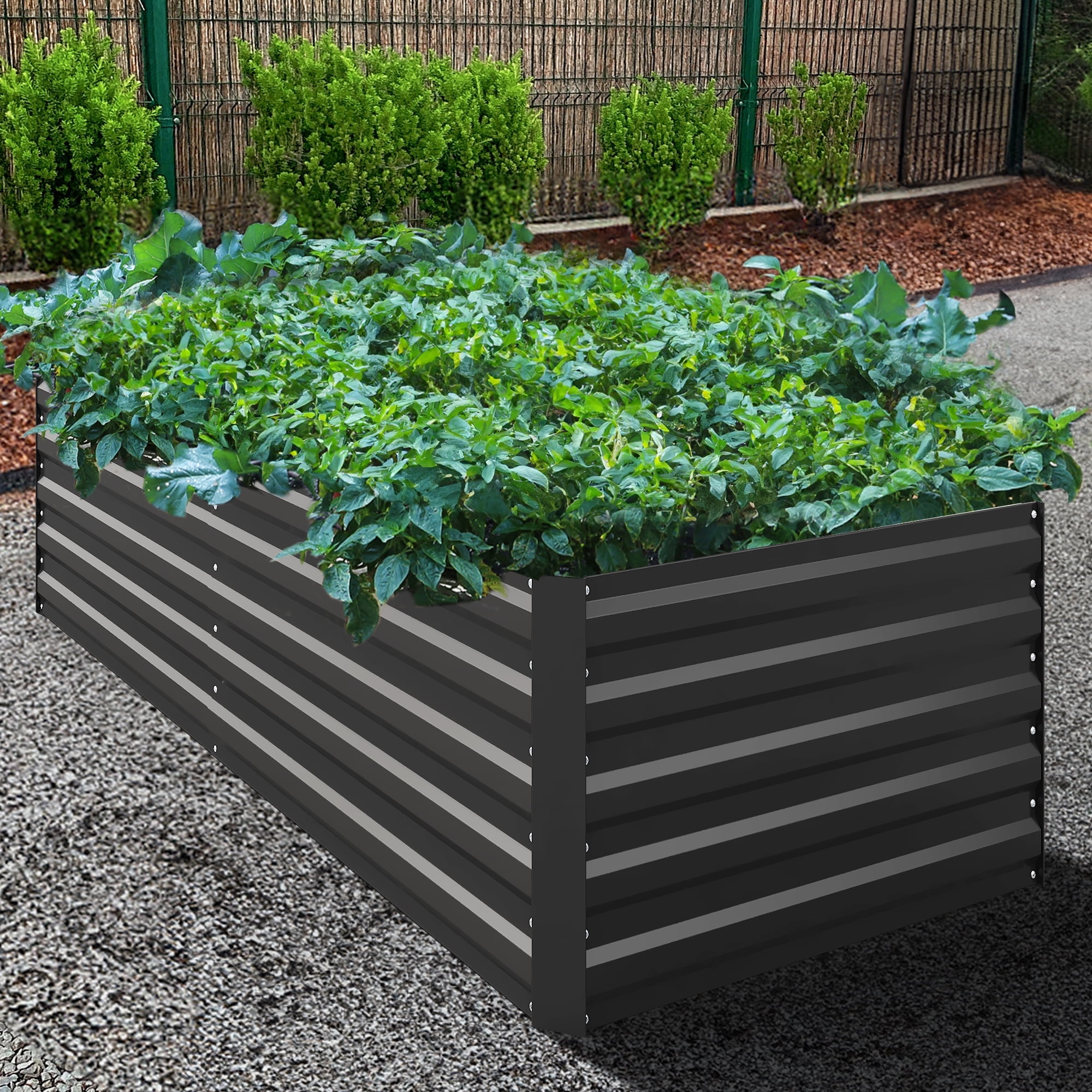 Dextrus Large Outdoor Raised Garden Bed Kit, Metal Planter Box for ...