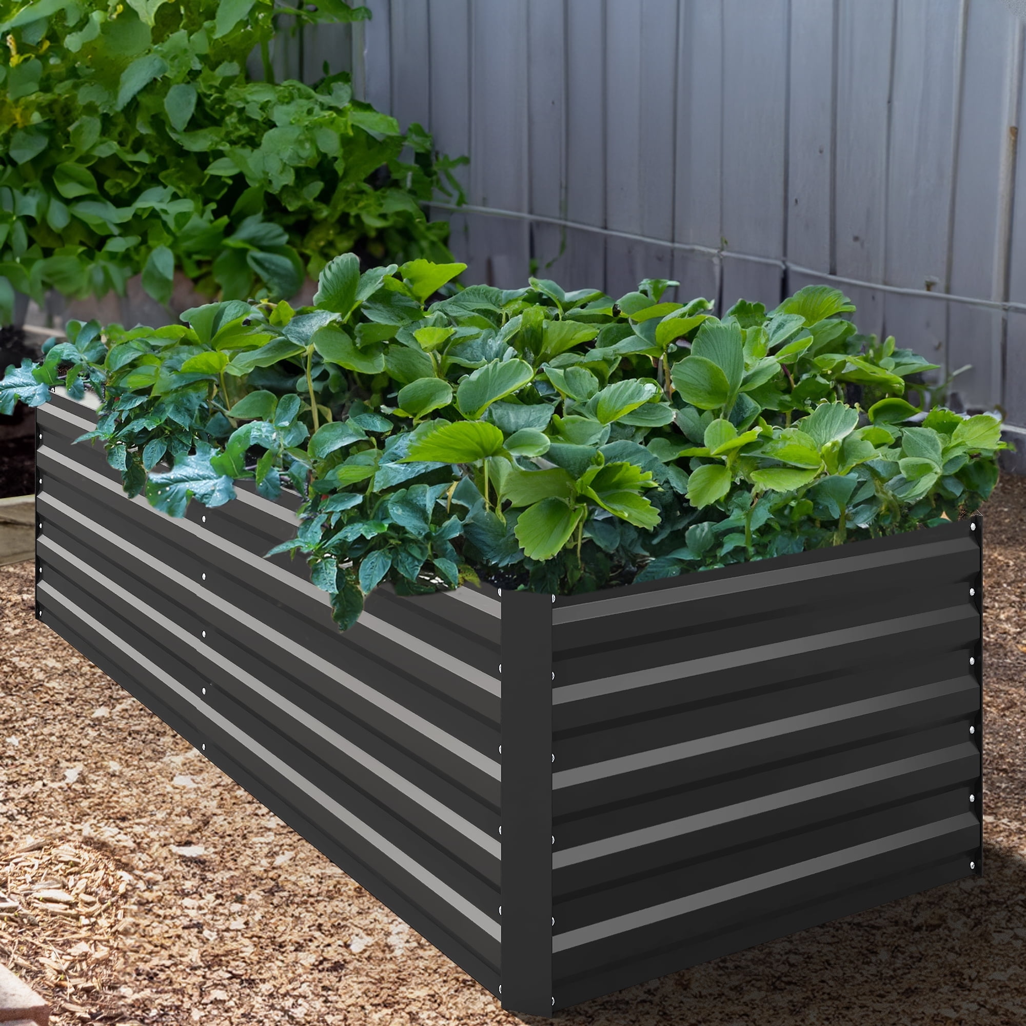 Dextrus Large Outdoor Raised Garden Bed Kit, Metal Planter Box for ...