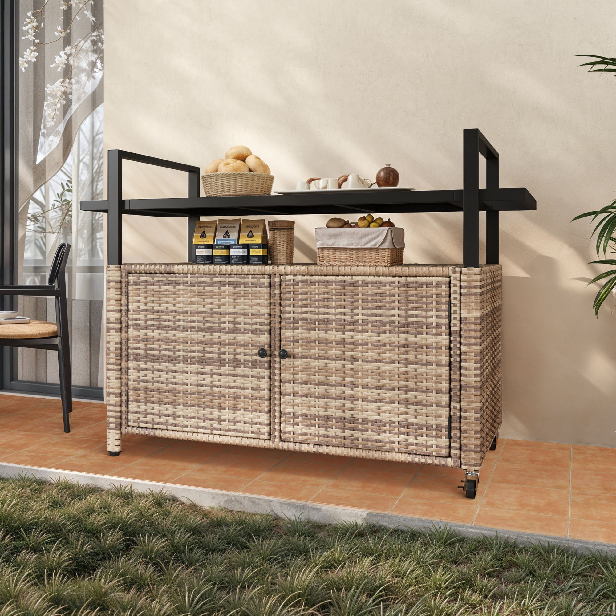 Dextrus Large Outdoor Storage Cabinet, 70 Gallon Outdoor Storage Cart ...