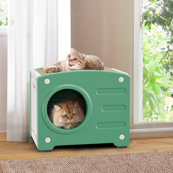 Dextrus Large Resin Cat Litter Box with Covered,Easy to Clean,Multi ...