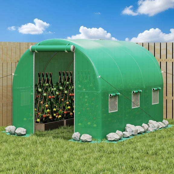 LUXOAK 38.5x10x7.5 ft Large Walk-in Tunnel Greenhouse for Outdoors with ...