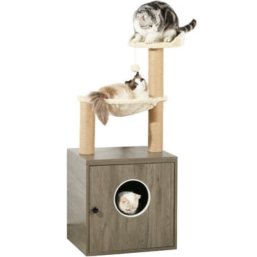 Dextrus Modern Cat Tree, Haven for Feline Friends - 4-in-1 Cat Tree ...