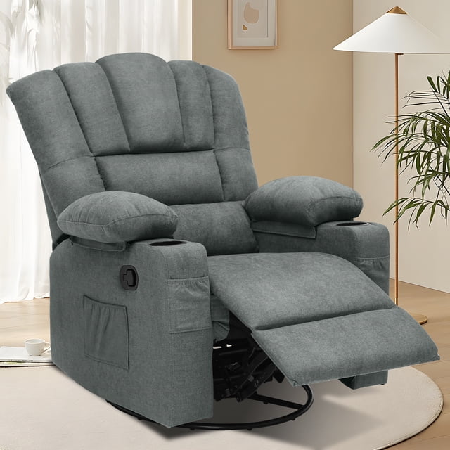 Dextrus Manual Swivel Rocking Recliner Chair with 360-Degree Rotation ...