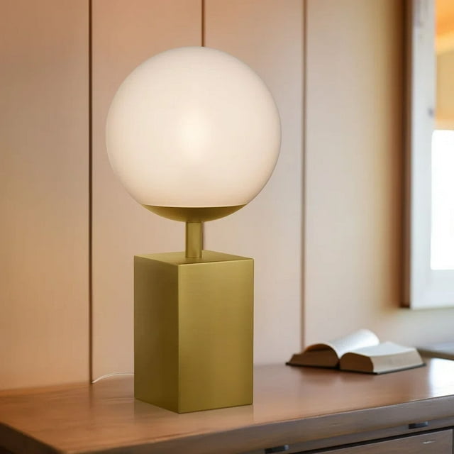 Dextrus Modern LED Globe Lamp with 4W LED Bulb, Brushed Brass Base ...