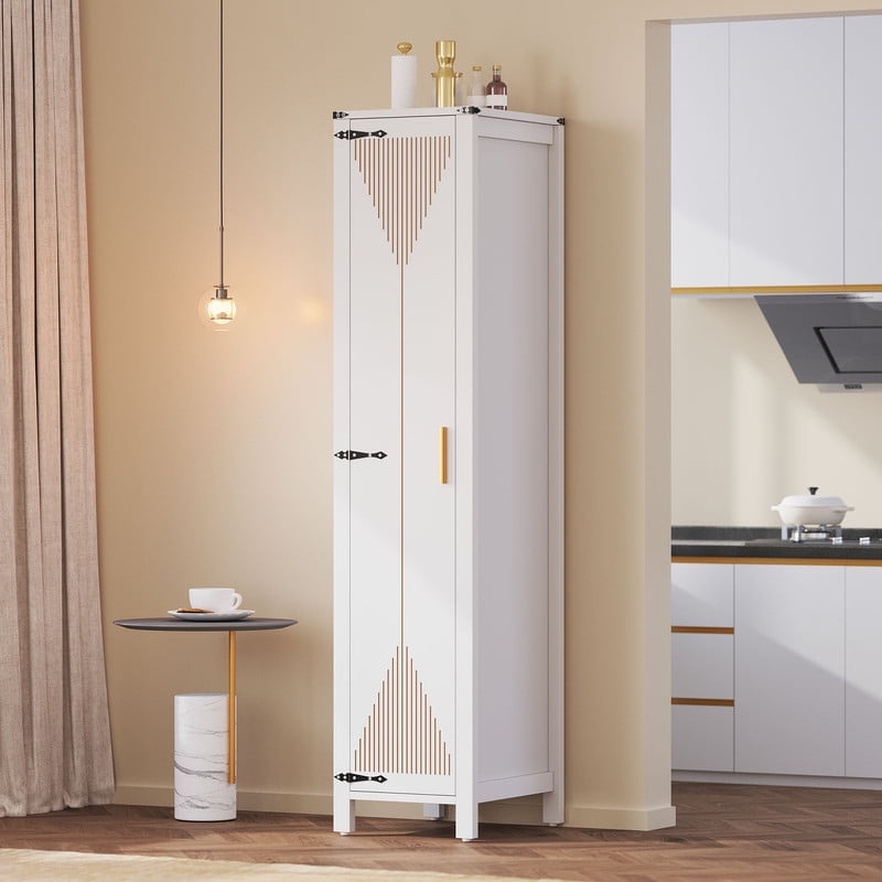 Dextrus Modern Tall Storage Cabinet with Single Door, 72" Narrow ...