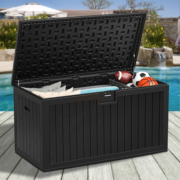 Lockable Outdoor Storage Box Amazon.com : YITAHOME 120 Gallon Large