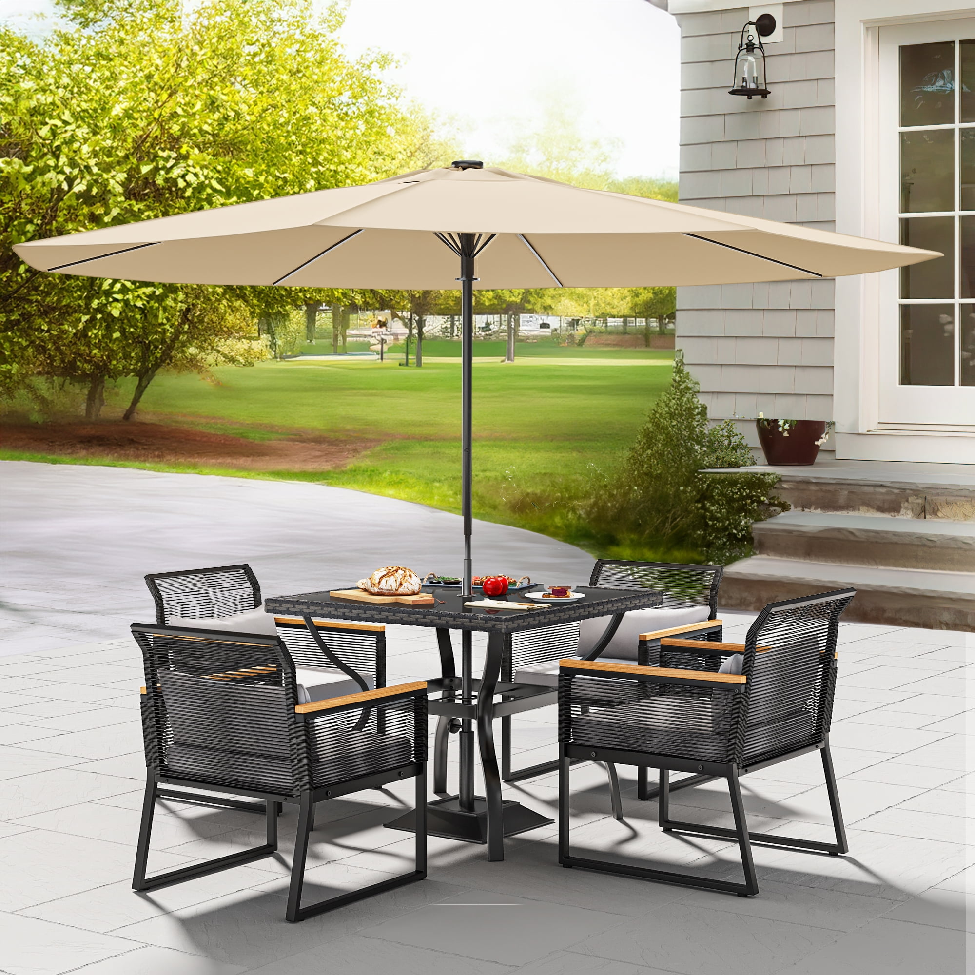 Dextrus Outdoor Dining Table for 4 People - 35.2" Patio Table with 2.56 ...