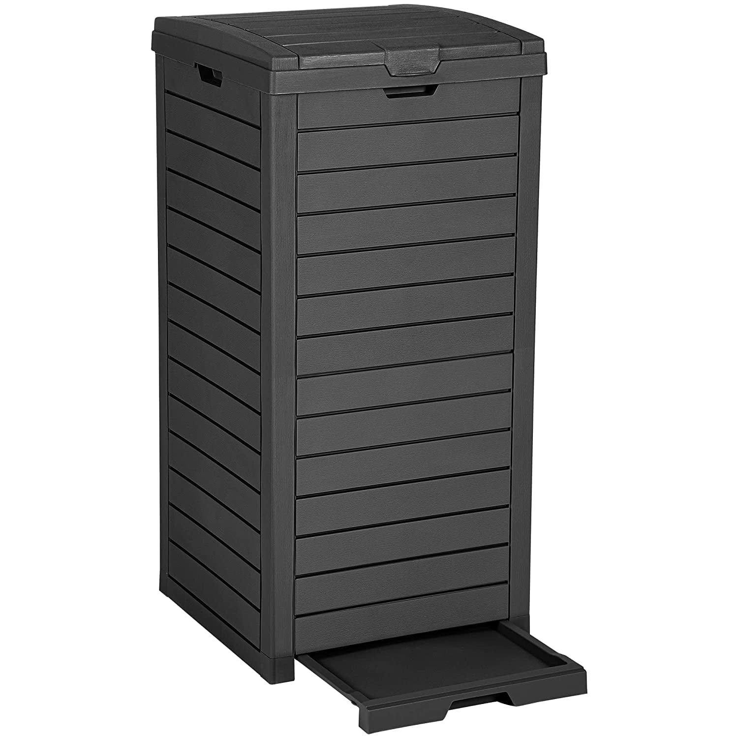 Dextrus Outdoor Resin Trash Bins, 31 Gallon Hideaway Garbage Cans with ...