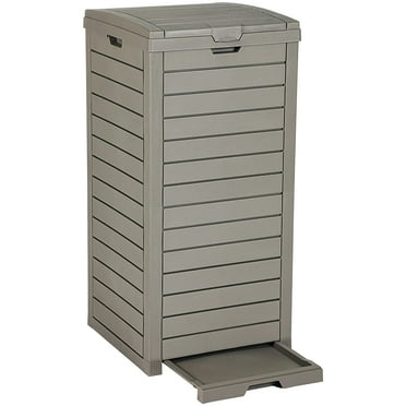 Dextrus Outdoor Resin Trash Bins Dual Compartment, 62 Gallon Large 2 ...