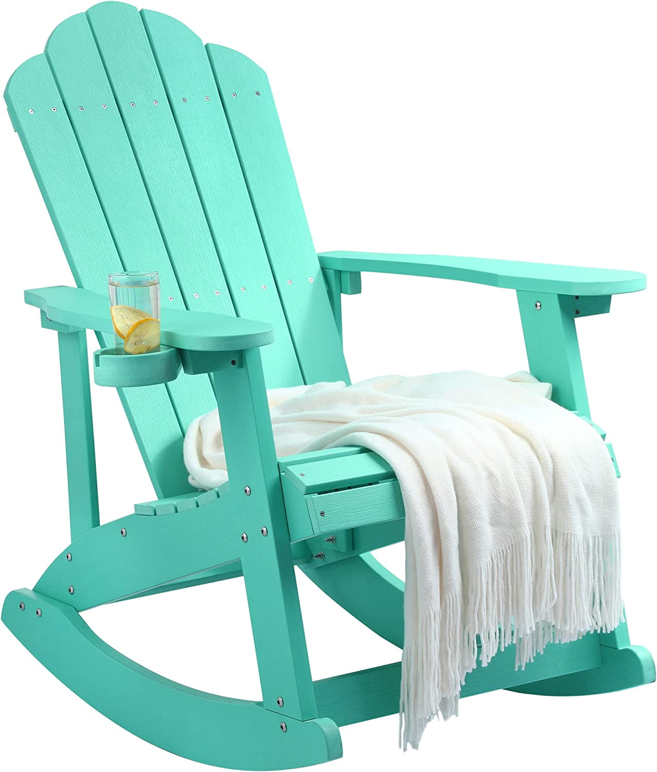 Dextrus Outdoor Rocking Adirondack Chair, Heavy Duty Plastic Rocking ...