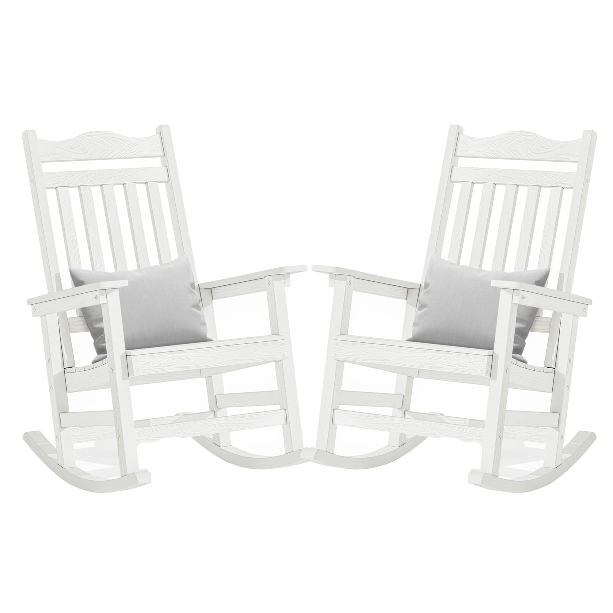 DEXTRUS Outdoor Rocking Chair Set of 2, All Weather Resistant Rocking ...