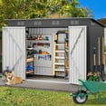 Dextrus Outdoor Storage Shed, 9.1' x 4.2' Large Metal Tool Sheds, Heavy Duty Storage House with ...
