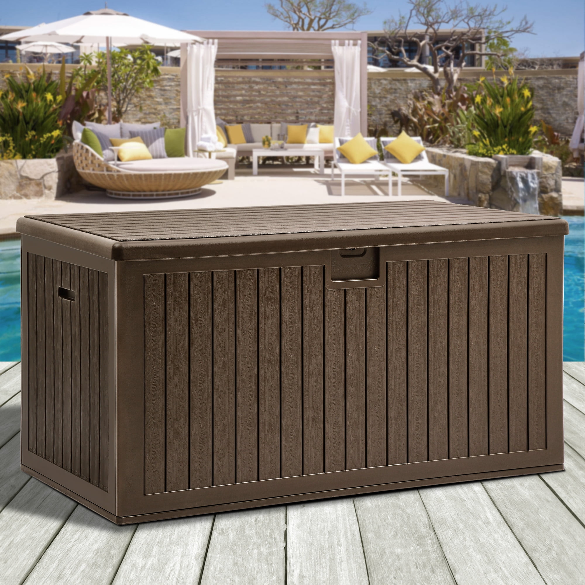 Dextrus Outdoor Weatherproof Large Storage Deck Box for Patio Furniture ...