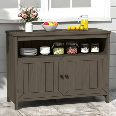 Dextrus Weatherproof Patio Outdoor Console Sideboard Buffet Cabinet ...