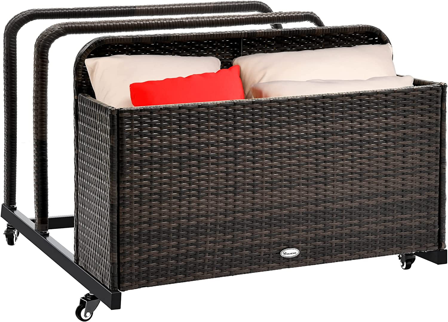 Dextrus Outdoor Wicker Storage Box, One PE Rattan Deck Box and Two Long ...