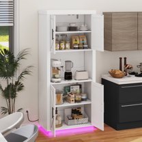 ModFusion 5ft Kitchen Pantry Cabinet with Power Outlet, Hooks, Tall ...