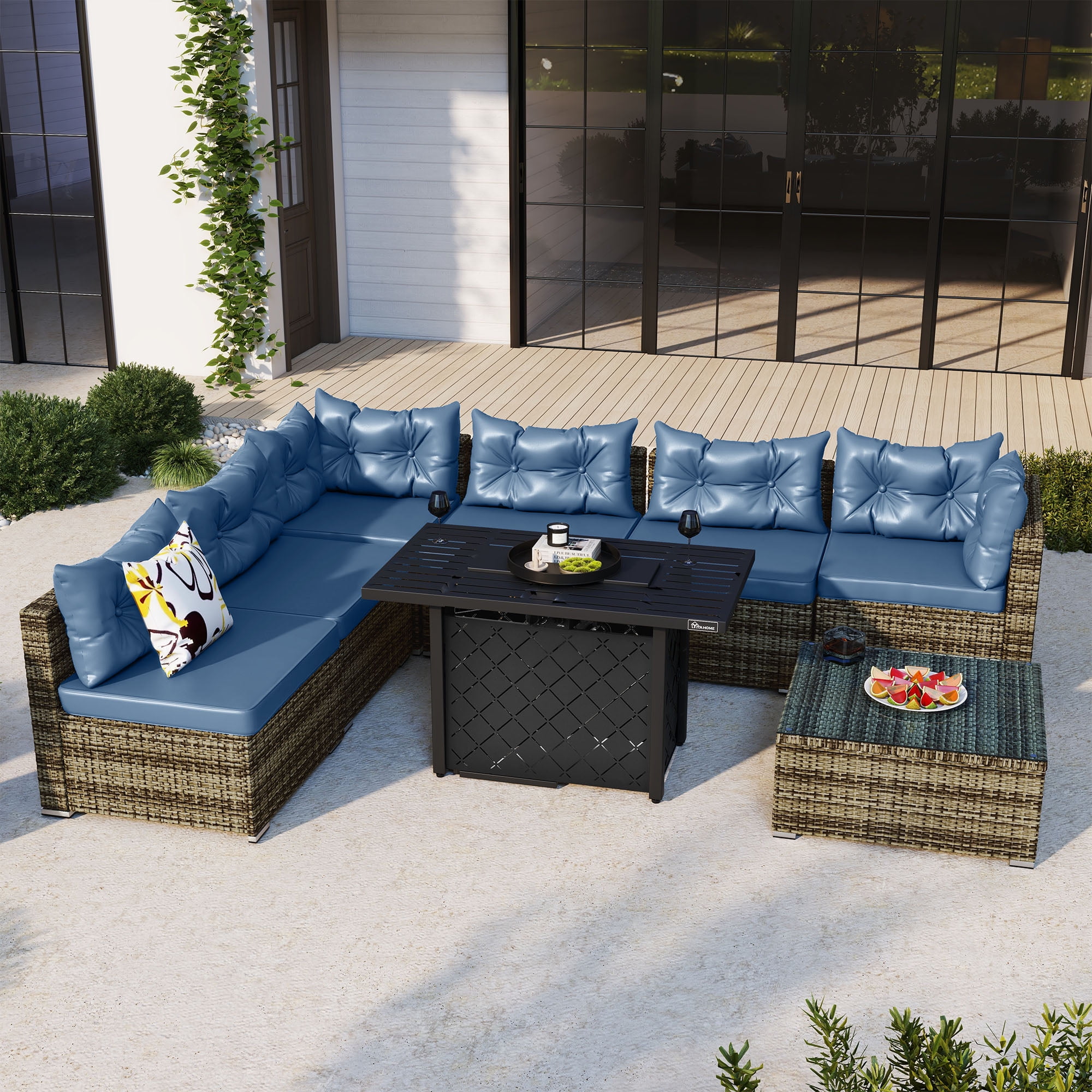 Dextrus Patio Furniture Sets With Fire Pit Table,Outdoor Conversation ...