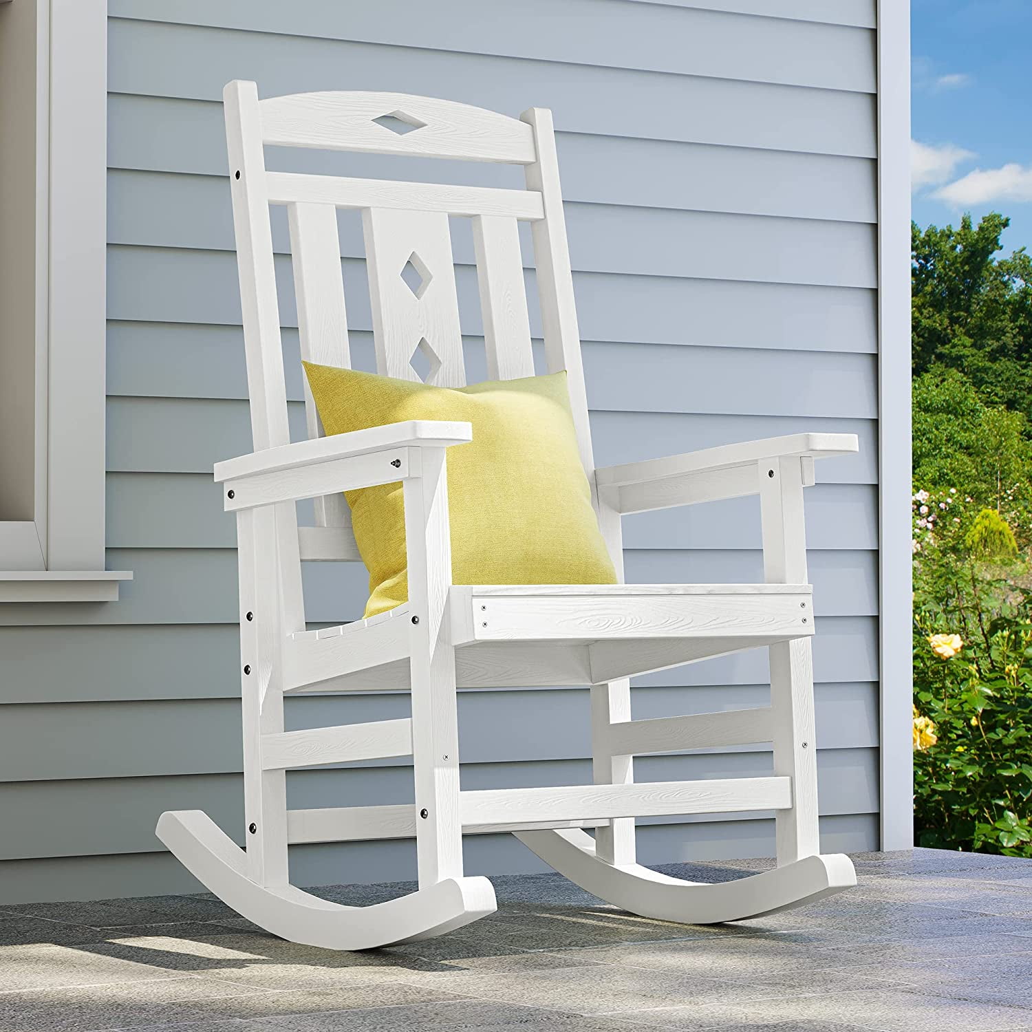 Dextrus Cozy Patio Rocking Chair, Weather Resistant Outdoor/Indoor ...