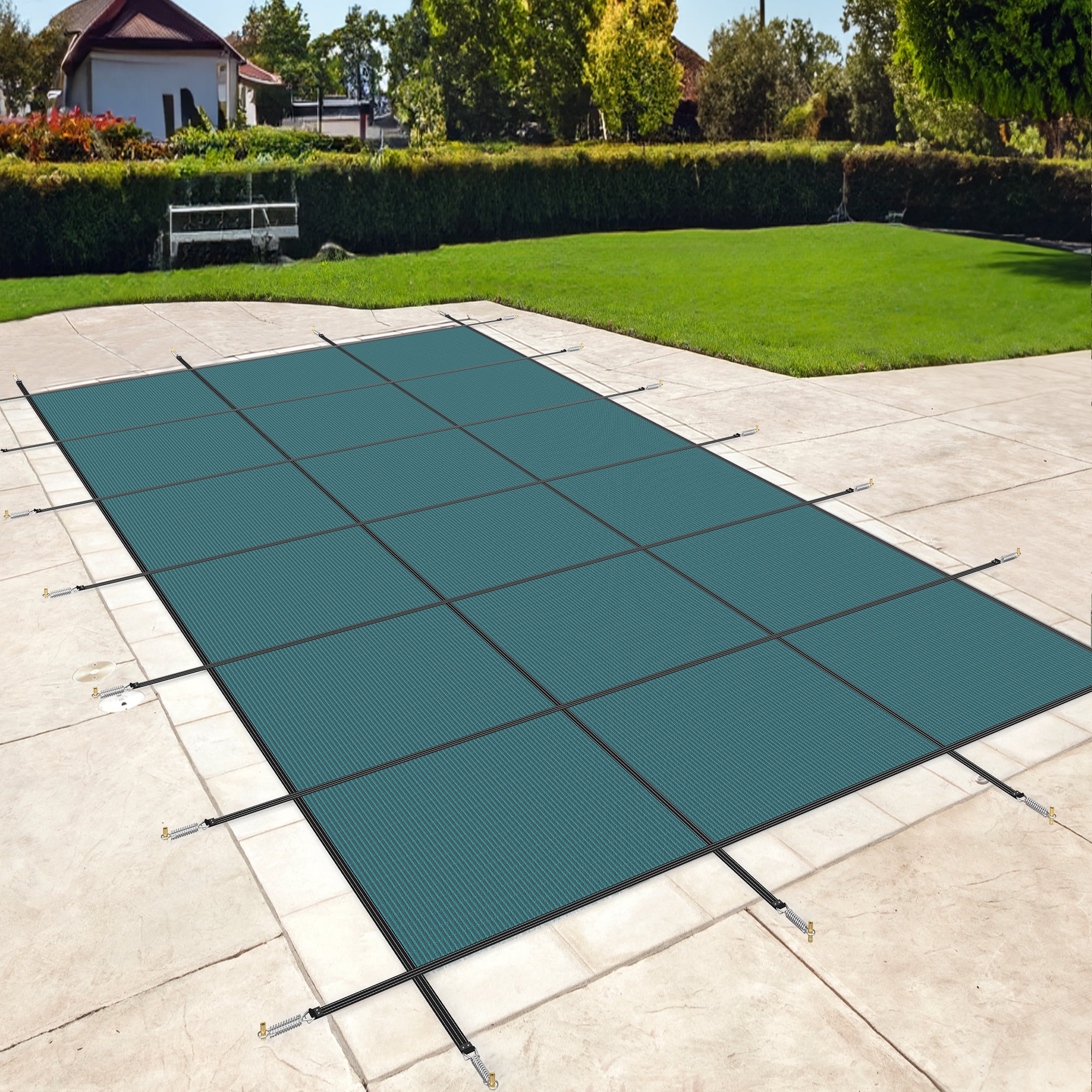 Dextrus Pool Safety Cover 18x36 ft, Winter Mesh Rectangular, Green ...
