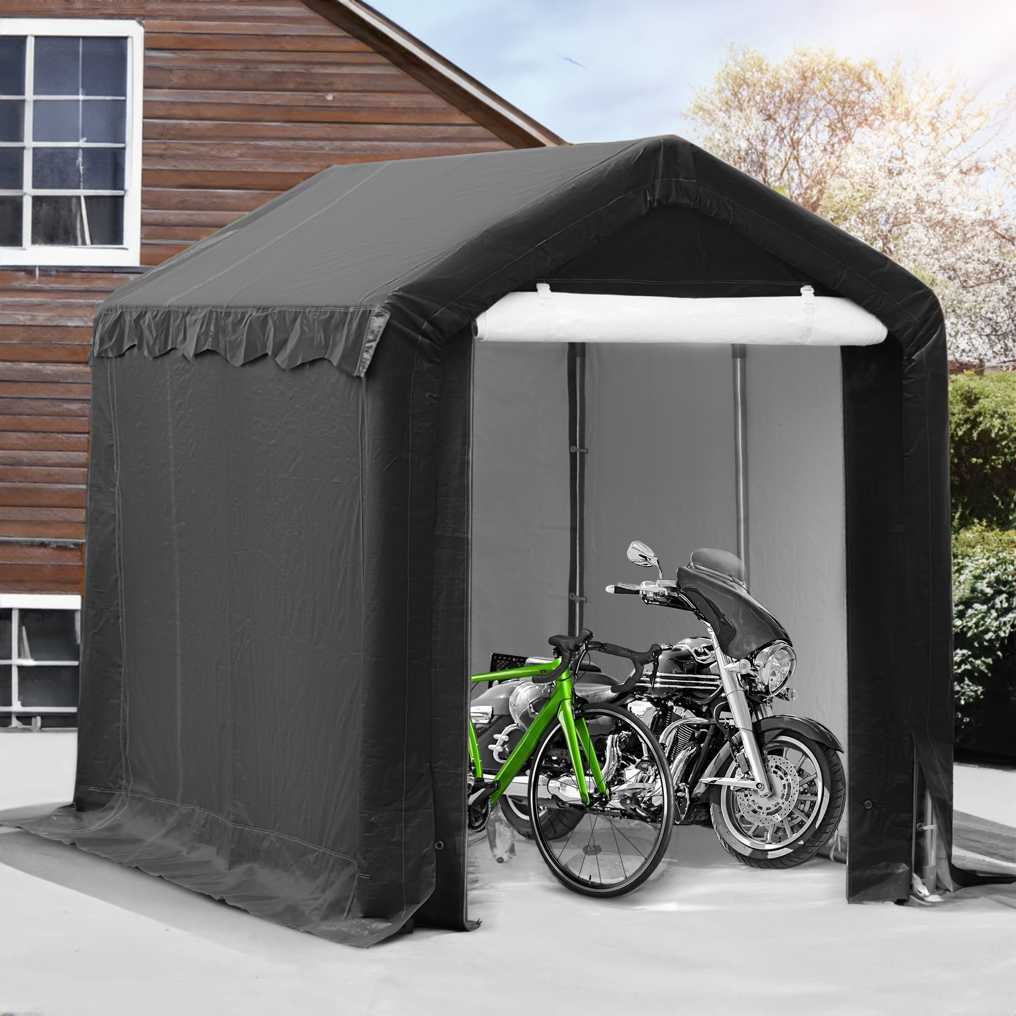 Dextrus Portable Outdoor Storage Shed 6x8 FT, Waterproof Metal Frame 2 ...