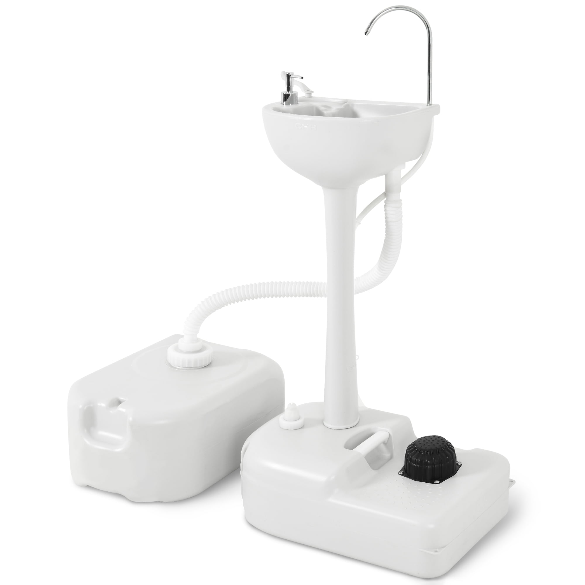 Dextrus Portable Sink With Wheels, 17 L Wash Basin Stand with 24L ...