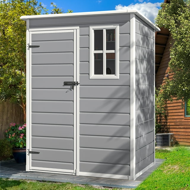 Dextrus Heavy-Duty Resin Garden Storage Shed 5x3 FT, All-Weather ...
