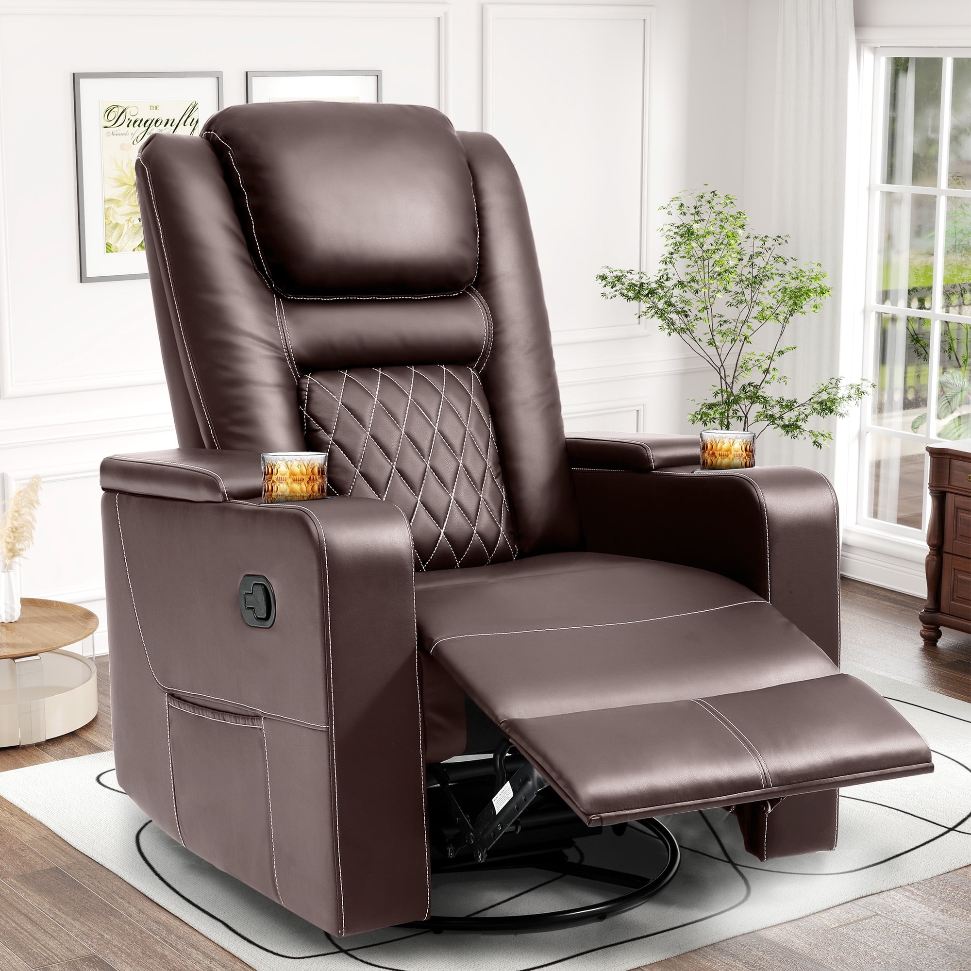 Dextrus Rotating Rocker Recliner with Heat and Massage, Concealed ...
