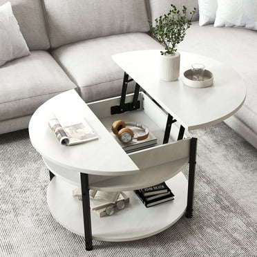 DWVO Round Lift Top Coffee Table with Hidden Storage Compartment for ...