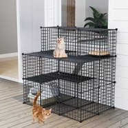 Dextrus Outdoor Play Large 5-Tier Metal Cat Cage, DIY Catio with Cube ...