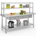 "Dextrus 72""X24"" Stainless Steel Workbench with Shelf & 3 Drawers ...