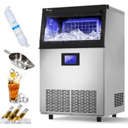 ROVSUN 110LB/24h Commercial Ice Maker with Storage Bin & Scoop ...