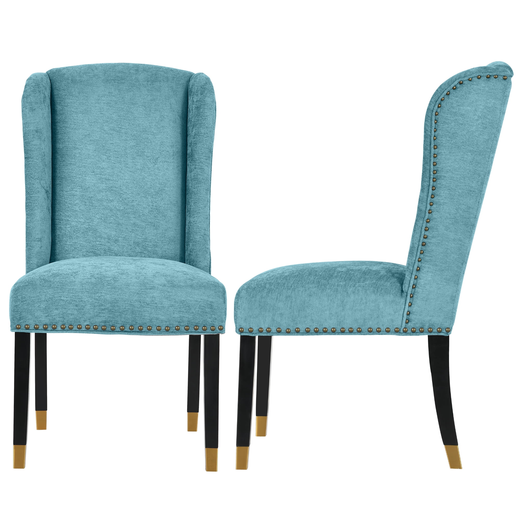 Dextrus Upholstered Thickened Fabric Dining Chairs Set of 2, Noble and ...