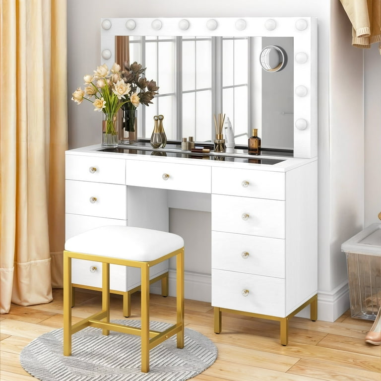 vanity mirror makeup set