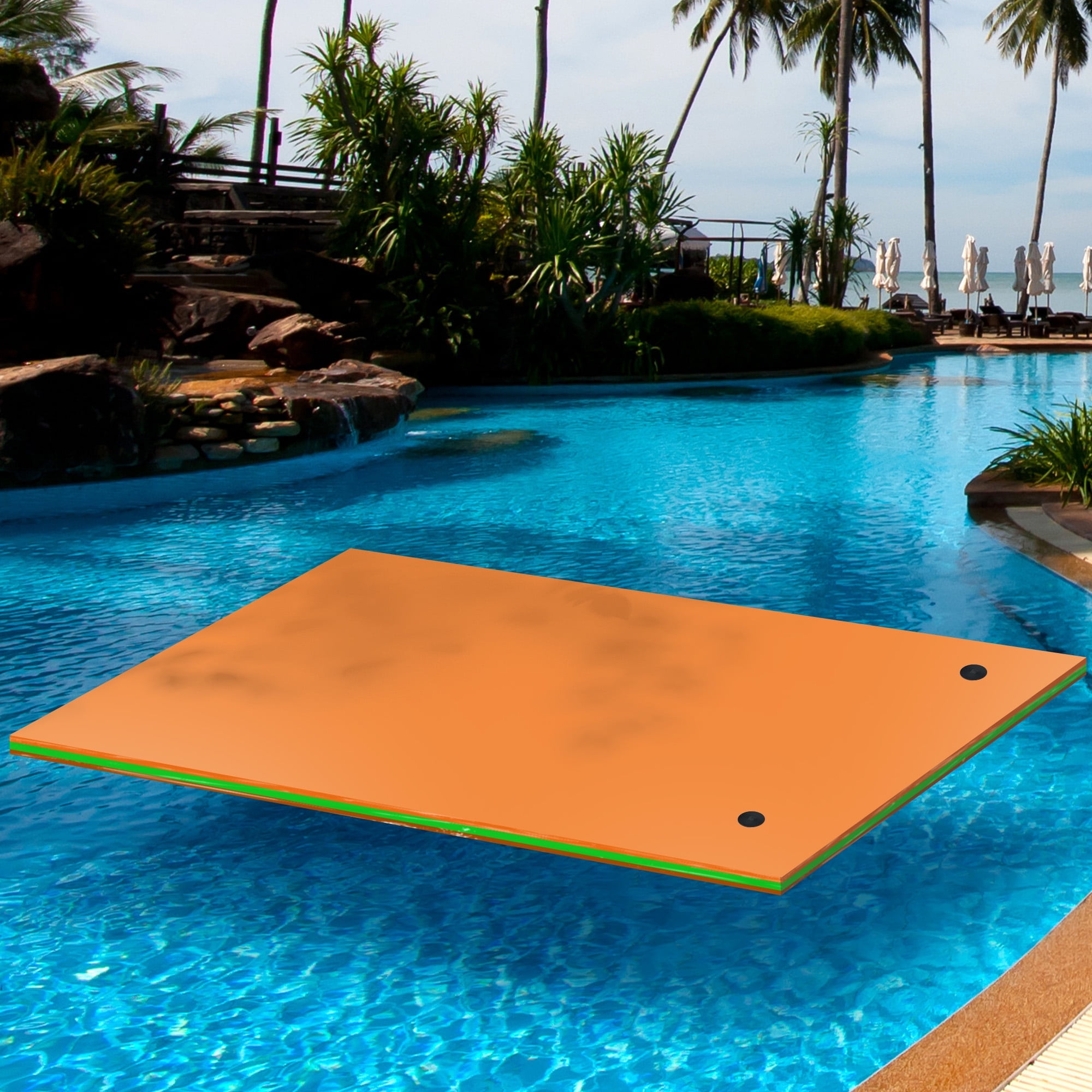 Dextrus Water Floating Mat,9x6FT Lily Pad Inflatable For Pool Lake ...