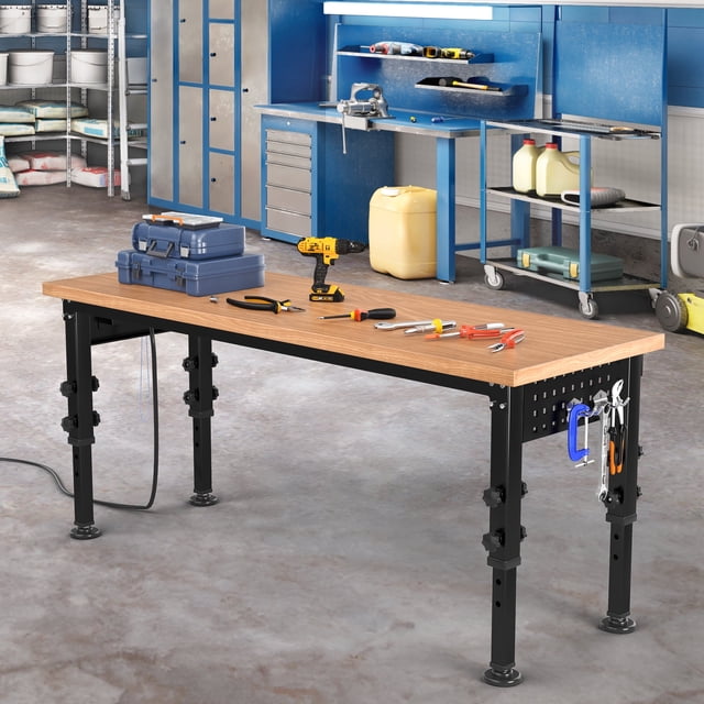Dextrus Work Bench 48" L X 20" W Adjustable Workbench for Garage W ...