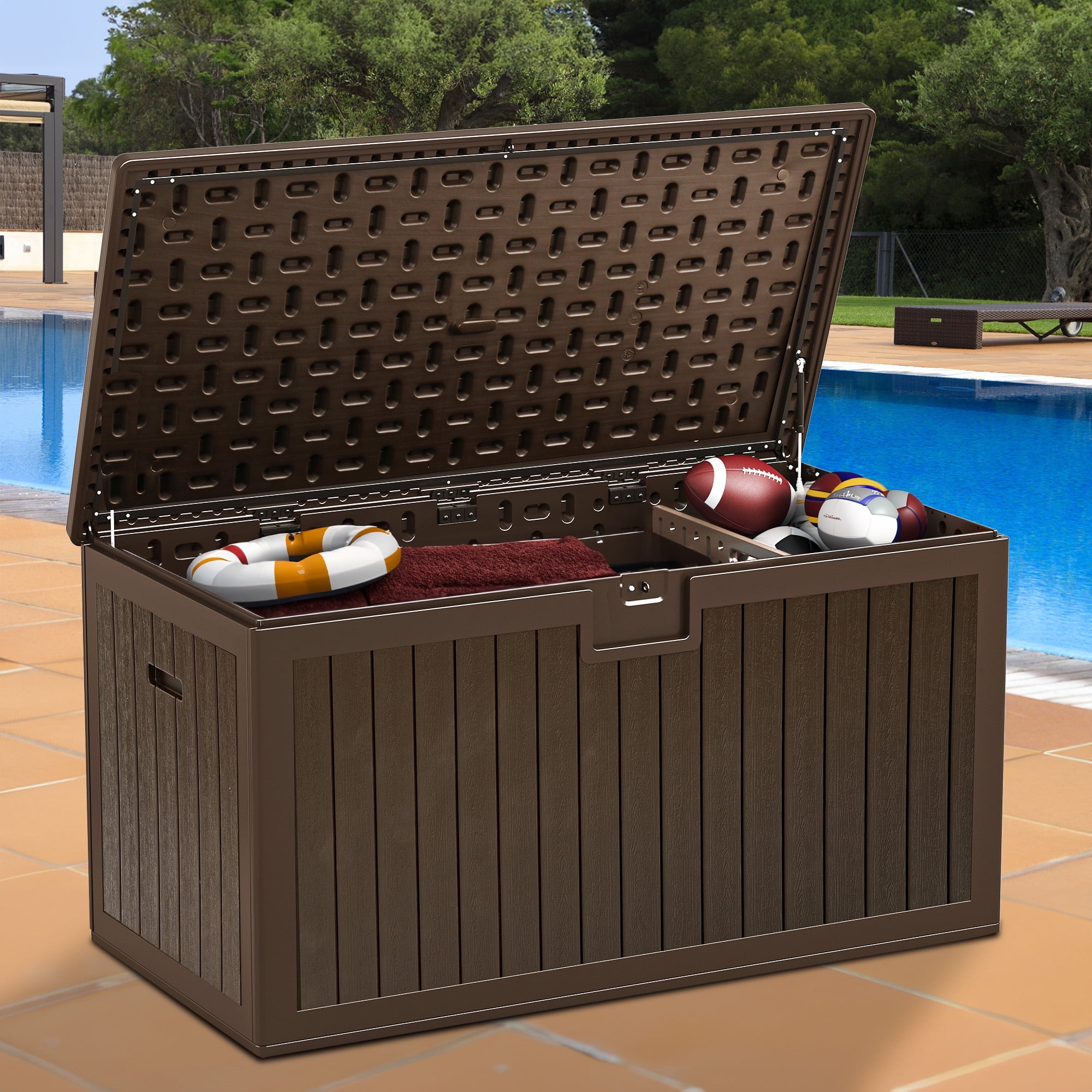 Dextrus XL 150 Gallon Large Deck Box, Outdoor Storage for Patio ...
