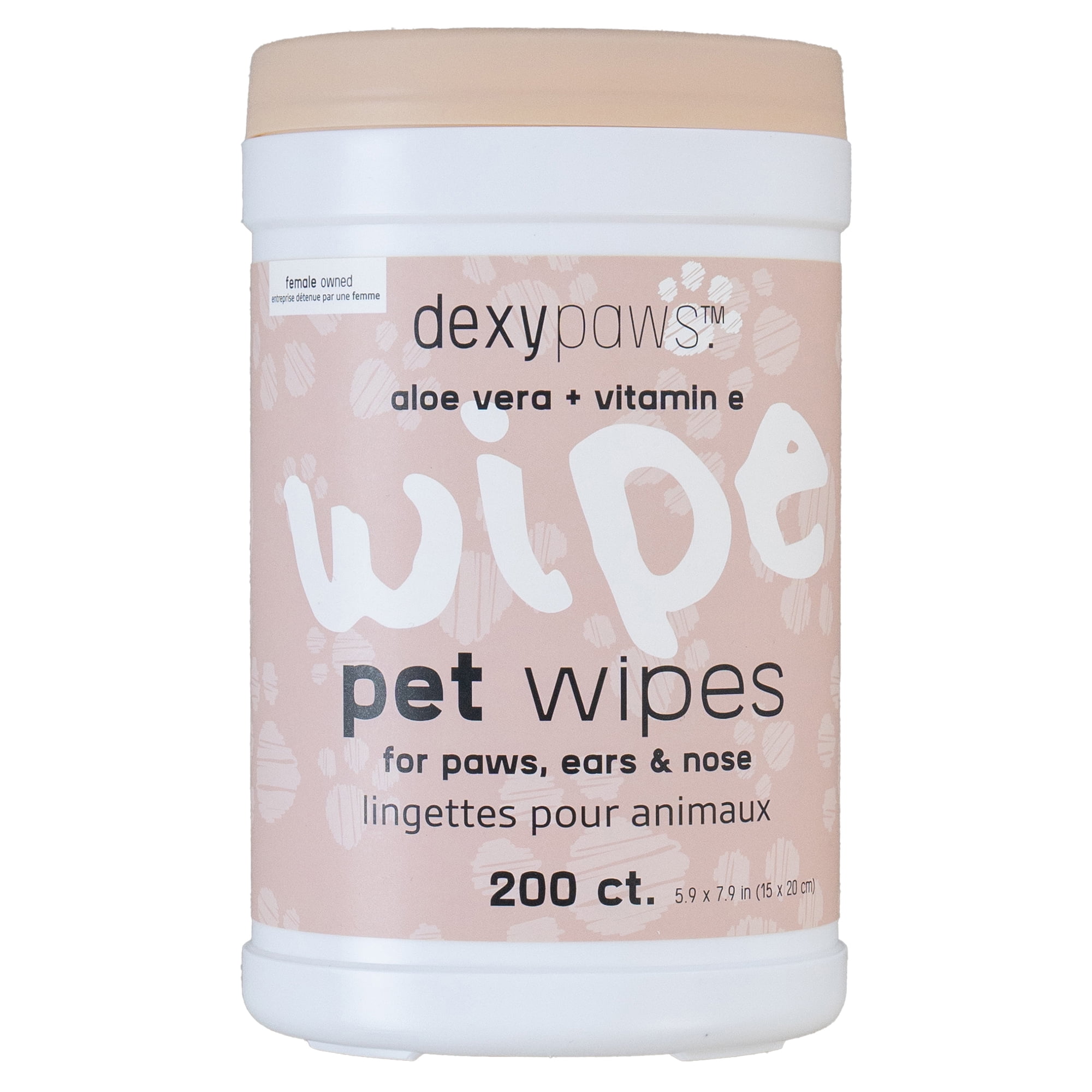 Dexypaws: Pet Cleansing Wipes Canister - 200ct - Gentle Wet Wipes For ...