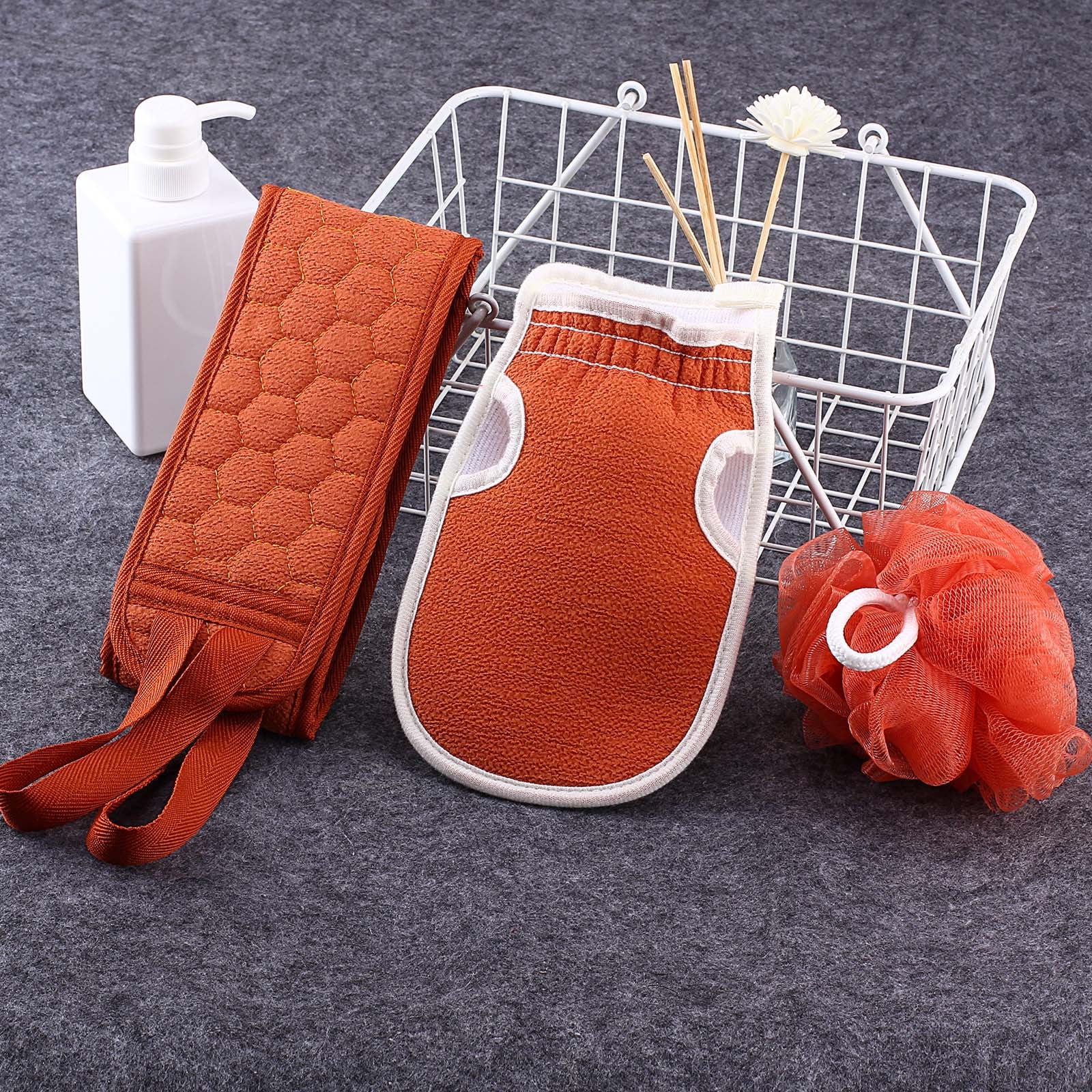 Deyared 3Pcs Set Bath Towel Thickened Bath Rub Back Towel Bath Ball ...