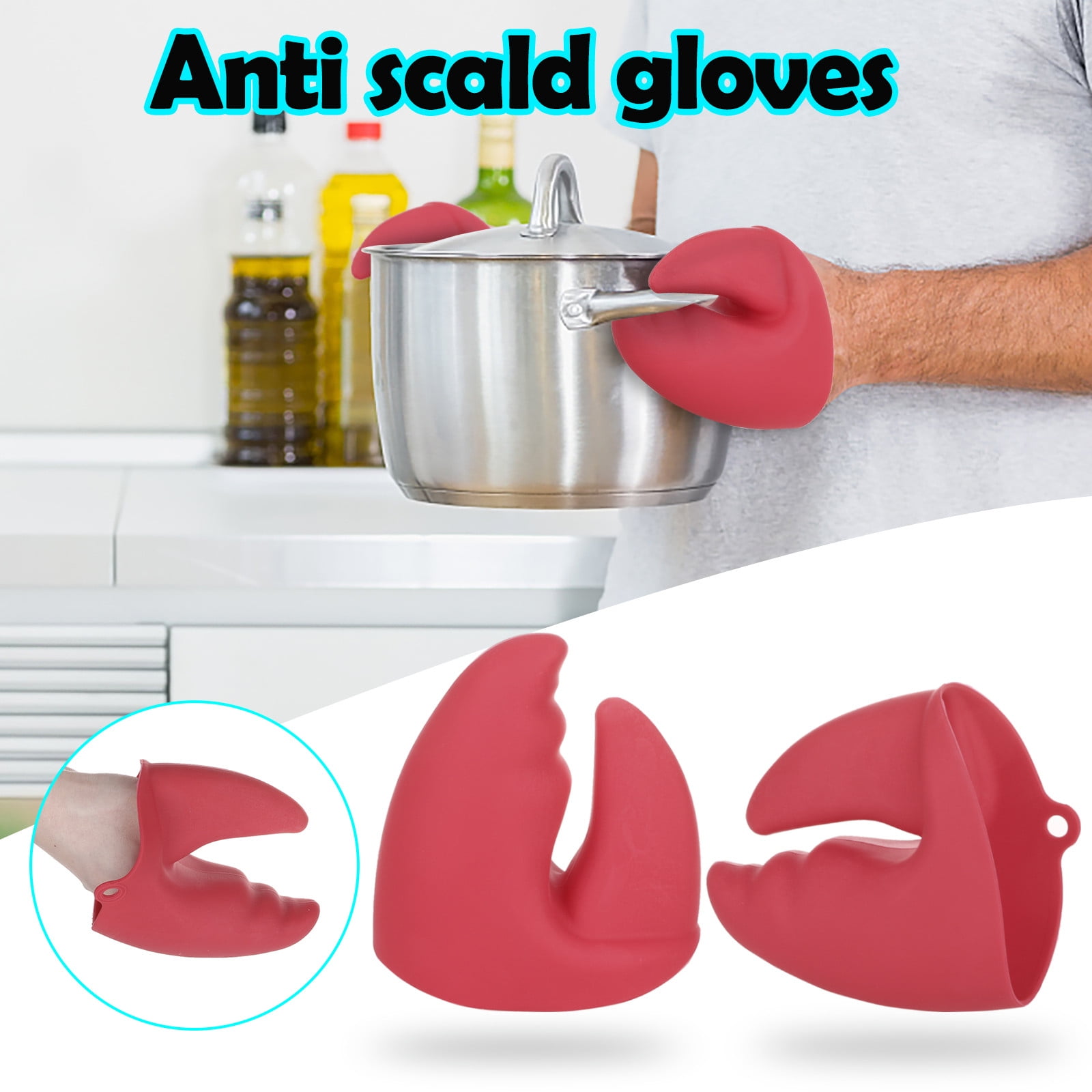 Deyared BBQ Mitts Heat Resistant Oven Mitts Kitchen Silicone Oven Mitts ...