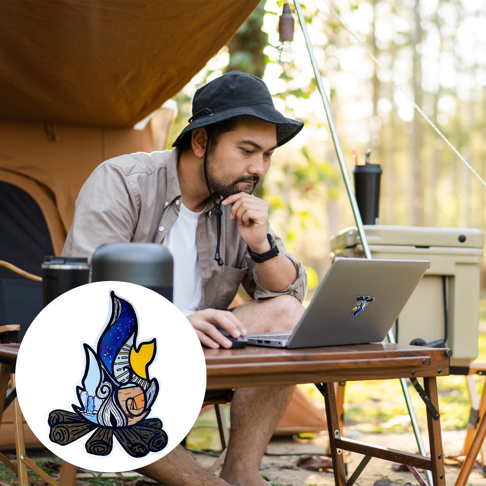 Deyared Car Sticker Creative Design Car Lace 10PCS Camping Stickers For ...