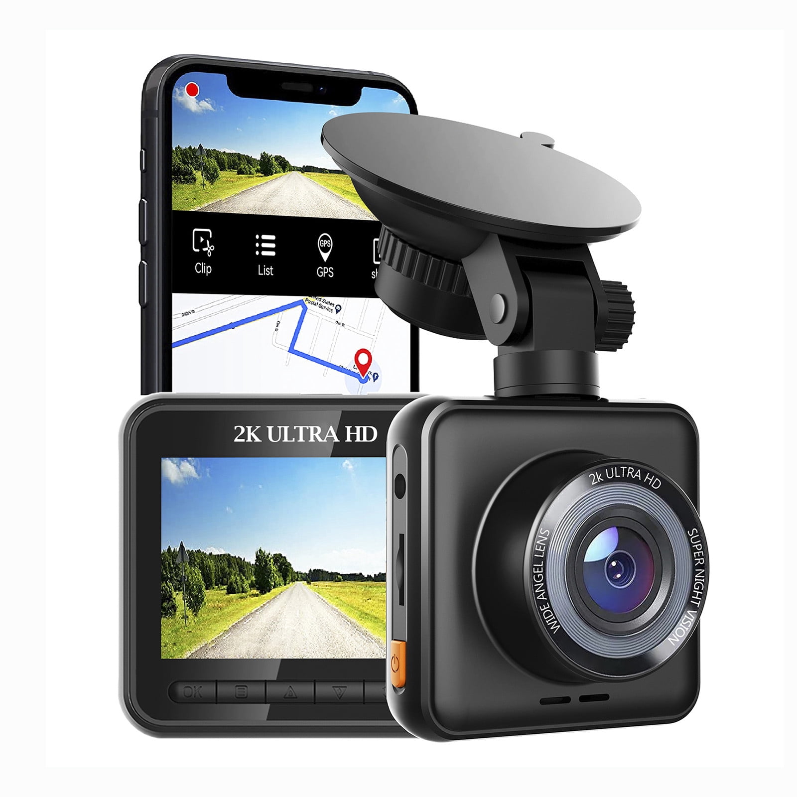Deyared CarLog Channel CarLog New Real 2K Dash Cam Wifi GPS Ultra HD ...