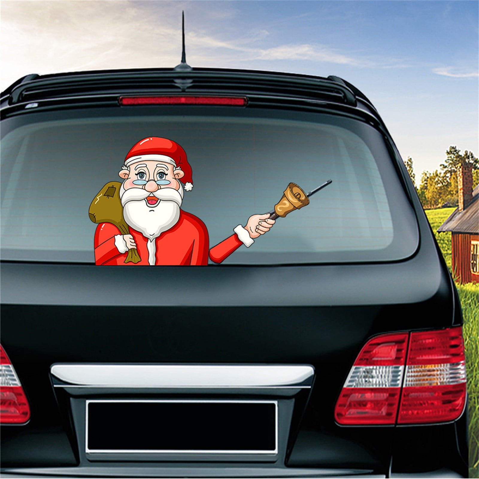 Deyared Santa Claus Elf- Wiper Sticker Removable Rear Windshield Wiper ...