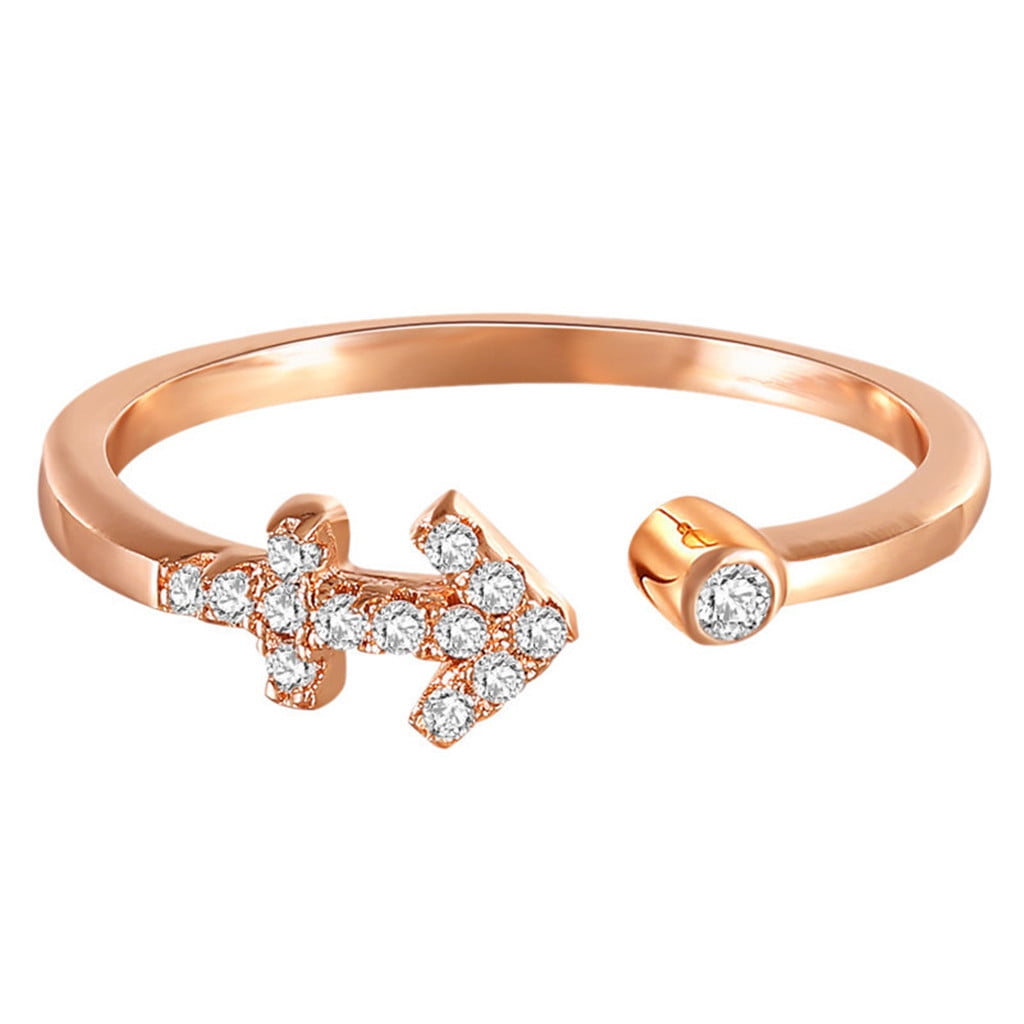 Deyared Zodiac Rings Astrology Signs Rings Twelve Constellations Ring Electroplated Rose Gold