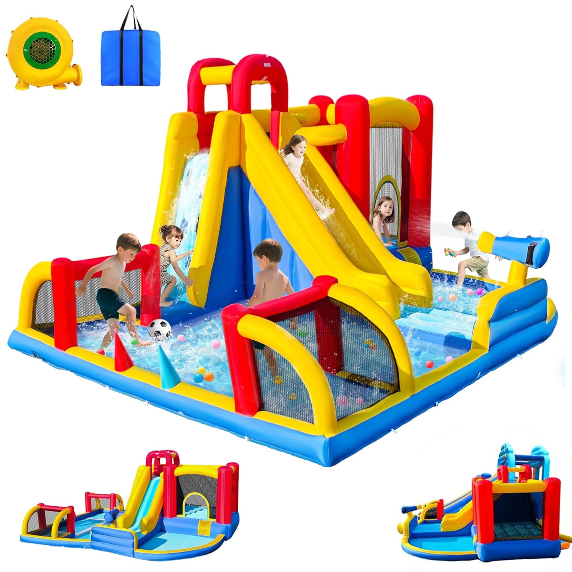 Deygia Inflatable Water Slide, 12FT 8 in 1 Water Slides Inflatables for Kids and Adults, 2 Large ...