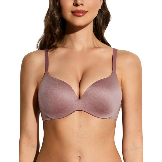 Deyllo Women's Push Up Bra Underwire Full Coverage Padded Seamless Multiway T Shirt Bra, Vintage ...