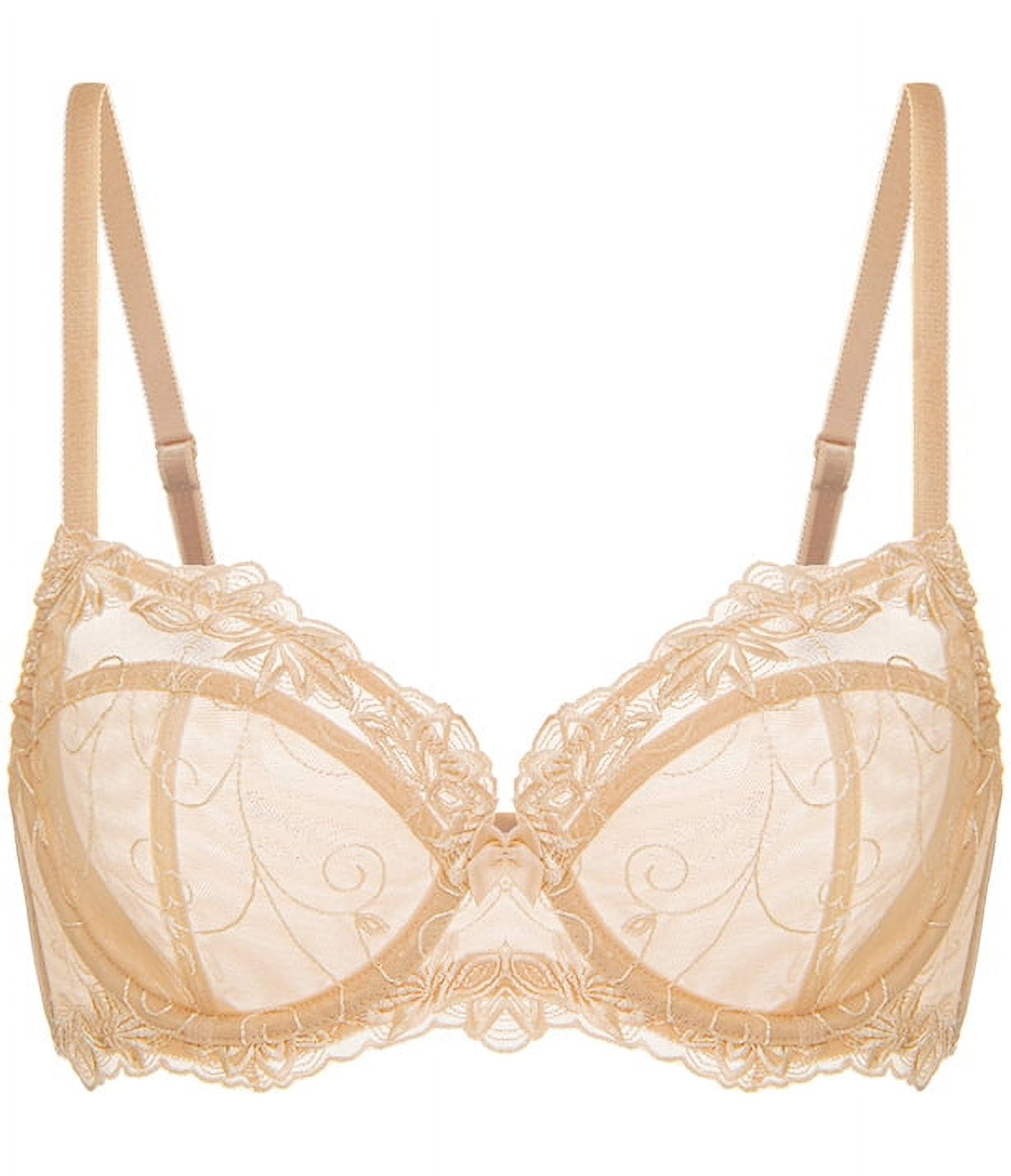 Deyllo Women's Push Up Lace Bras Plus Size Non Padded Full Cup ...